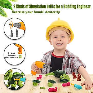 Alyfini Dinosaur Toys Kids Toy for 8,7,6,5,4 Year Old, Take Apart Dinosaur Toys Stem Educational Construction Building Toys for Kids with Electric Drill, Birthday Gifts for Toddlers Boys Girls Age 3-5