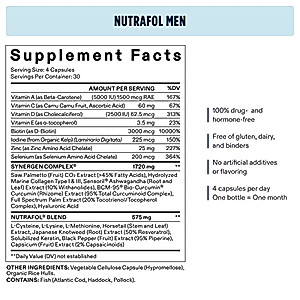 Nutrafol Men's Hair Growth Supplement | Clinically Effective for Visibly Thicker & Hair with More Scalp Coverage | Dermatologist Recommended | 3 Month Supply