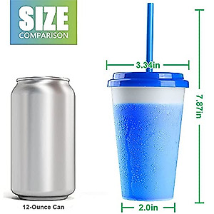 Plastic Kids Cups with Lids and Straws - 10 Pack 12 oz Reusable Tumbler with Straw | Color Changing Cup with Lid Adults Bulk Travel Tumblers Drinking Cups for Cold Coffee