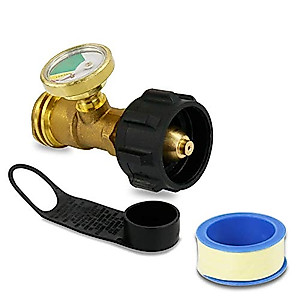 Uniflasy Propane Tank Gauge Level Indicator for BBQ Gas Grill Leak Detector and Gas Pressure Meter, Qcc1/Type1 Connection Universal for RV Camper, Cylinder, BBQ Gas Grill, Heater and More Appliances