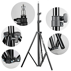 EMART 8.5 Ft Light Stand for Photography, 2 Pack Portable Photo Video Lighting Tripod with Carry Case for Speedlight, Flash, Softbox, Strobe, Camera, Selfie, Photographic Portrait