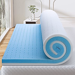 Maxzzz 3 Inch King Mattress Topper Memory Foam, Dual-Layer High-Density Medium Firm Foam Bed Topper for Back Pain Relief, Gel Memory Foam Mattress Pad, Certipur-Us Certified