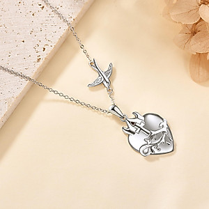 JERWLI Flaming Sacred Heart of Jesus Necklace S925 Sterling Silver Catholic Faith Charm Pendant Love of God Thorn Jewelry Easter Gifts