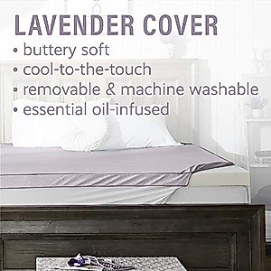 Comfort Revolution Aromatherapy 3” Lavender Essential Oil-Infused Memory Foam Mattress Topper-King, Purple