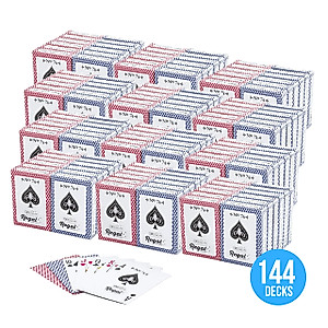 Regal Games - Bulk Playing Cards Set for Adults & Professionals - 144 Standard Decks, Large Print Deck of Cards - Blackjack, Euchre, Canasta, Poker Cards - Fun & Travel Playing Cards (144 Pack)