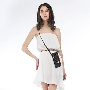 Furiet Compatible with Samsung Galaxy S10 Plus Wallet Cover with Crossbody Strap and Leather Card Holder Clasp Stand Flip Purse Shockproof Phone Cover for S10+ S10plus 10S Edge S 10 10plus Black