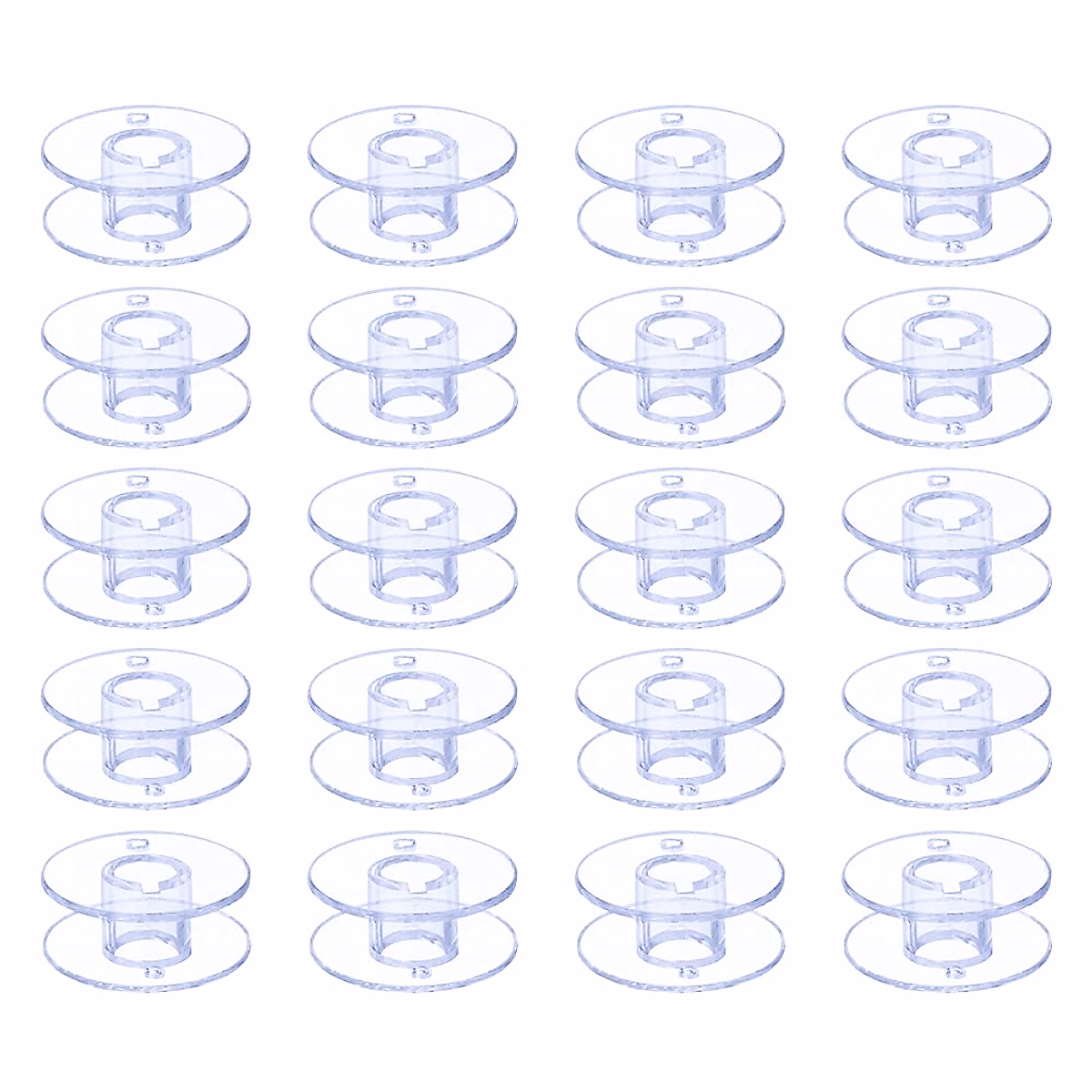 Hekisn Sewing Machine and Embroidery Bobbins, SA156 Bobbins for Brother, Class 15 Transparent Sewing Bobbins (20 Pack)