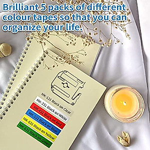 Labelife Compatible Label Tape Replacement for Brother M Tape 12mm 0.47 M Series Label Tape M231 MK231 MK431 MK531 MK631 MK731 Work for Brother P Touch PT-90 PT-M95 PT-45M PT-65 Label Maker, 5 Color