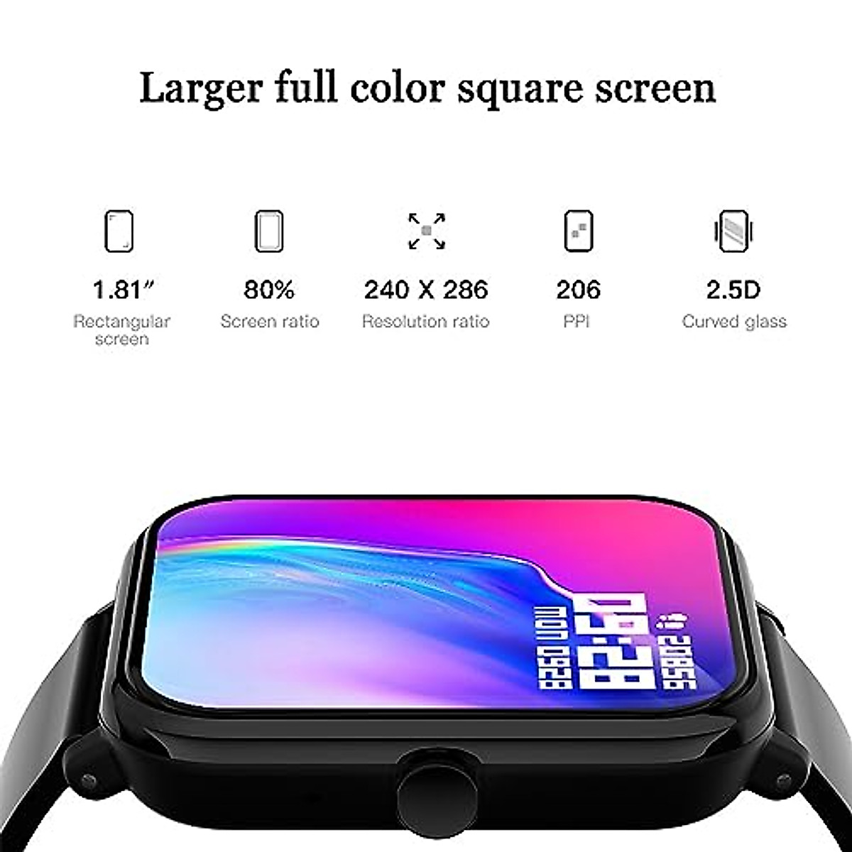 BOFIDAR Smart Watch for Men Women(Answer/Make Calls), 1.85'' Touch Screen Bluetooth Fitness Watch Tracker, Smartwatch Compatible for Android & iOS Phones, IP68 Waterproof, 100+Sports (Black)