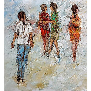 Casual Jeans, Women in the City By Internationally Renowned Artist Andre Dluhos