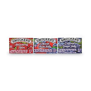 Smucker's Strawberry Jam, Mixed Fruit and Concord Grape Jelly Assortment, (0.5 Ounce) 200 Count
