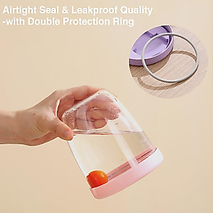 Audest Fruit Salad Storage Cup With Lids and Fork, 20 Oz Plastic Airtight Fruit Storage Containers for fridge with BPA-Free, Leak-Proof, Reusable for Office,Party,Travel