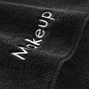 Arkwright Makeup Towels - Pack of 6 - Ultra Soft & Gentle Microfiber Coral Fleece Washcloth Face Make Up Remover, Reusuable Eraser Cloth Essentials for Hosts & Artists, 13 x 13 in, Black