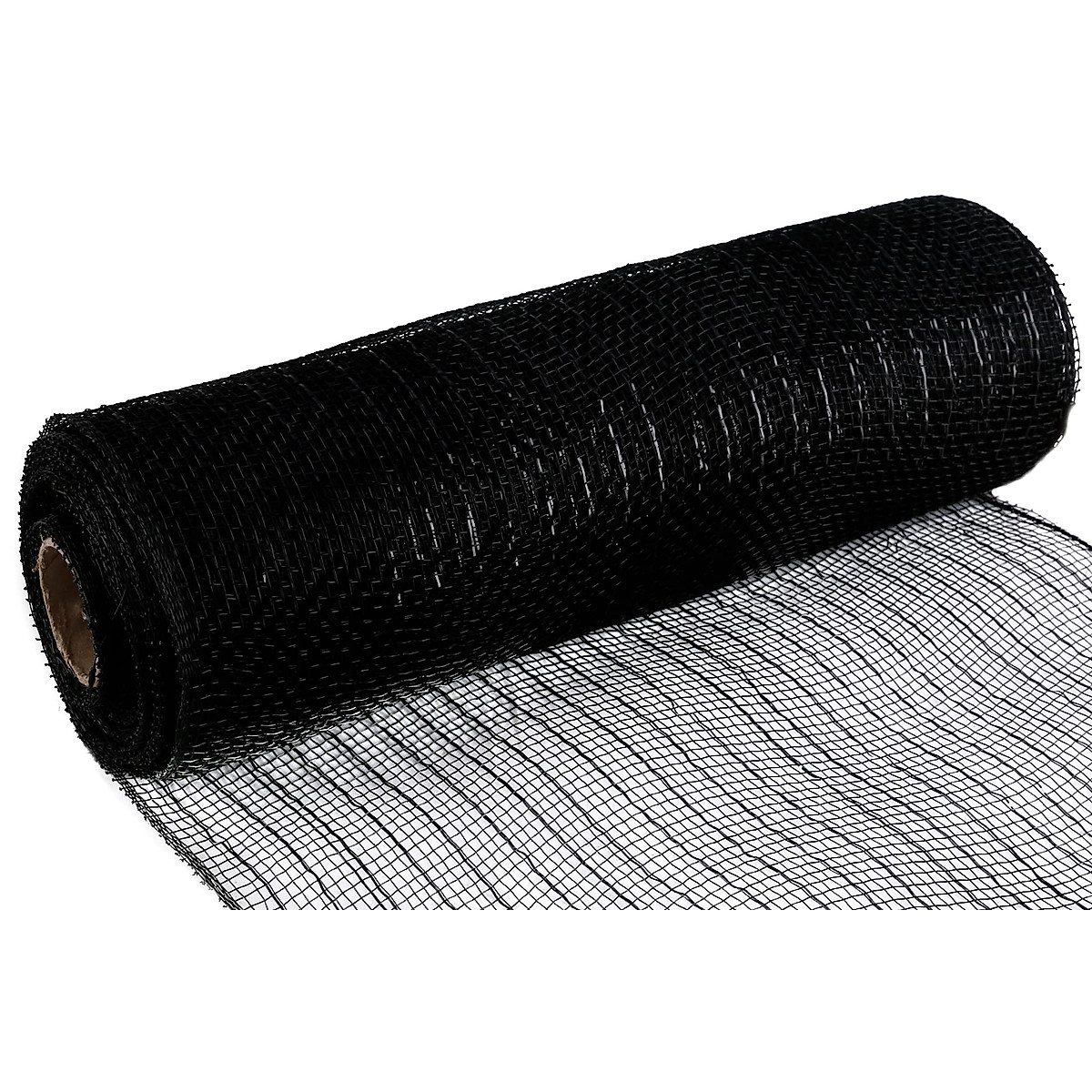 Poly Burlap Mesh Burlap Deco Mesh 10 Inch x 10 Yards, Great for Wreaths Making, Holloween Party, and Christmas Tree Decoration (Black, Black foil)