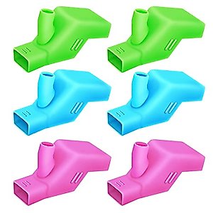 YEAJOIN 6PCS Silicone Faucet Water Tap Extender Spout Hand Washing Water Faucet Sink Extender for Kids Baby Children Toddler