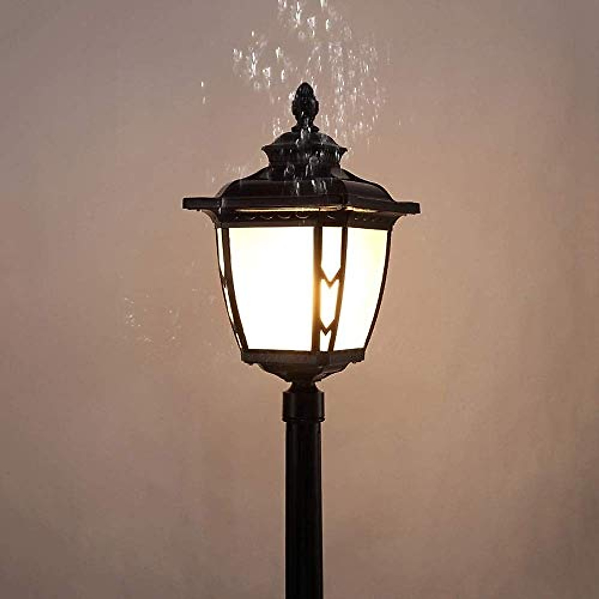 1.1/1.4M IP65 Waterproof Outdoor Post Light European Vintage Garden Street Landscape Lighting Lantern Aluminum Metal Glass High Pole Pillar Lamp E27 Villa Lawn Floor Lamps
