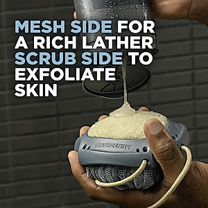 Dove Men+Care Shower Tool For Stronger, Healthy-Feeling Skin Active Clean Scrubs and Exfoliates for a Deeper Clean With Body Wash, 4 Pack