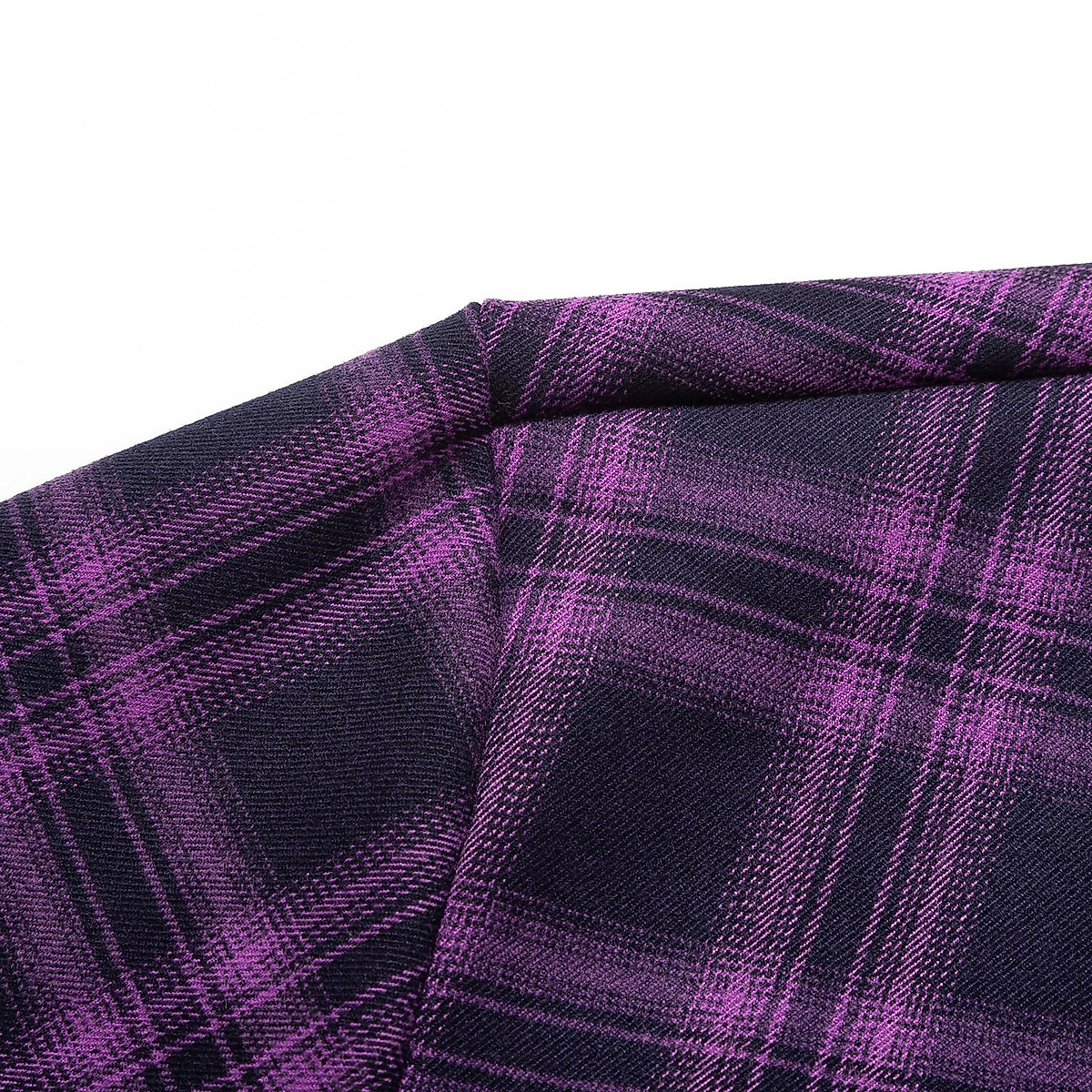 Kilborn·pataky Men's Flannel Long Sleeve Shirt Casual Hooded Plaid Button Down Hoodie Regular Fit Purple