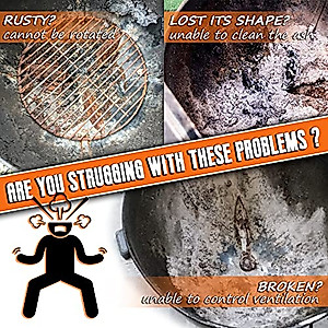 22-1/2-Inch One-Touch Cleaning System Kit for Weber Grill Parts, 7444 Weber Grill Replacement Parts, Thicker, Sturdy, Heat Resistant, Easy to Install, Silver