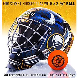 Franklin Sports Buffalo Sabres NHL Hockey Goalie Face Mask - Goalie Mask for Kids Street Hockey - Youth NHL Team Street Hockey Masks