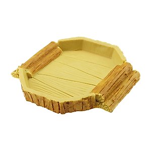 Micro Traders Reptile Water Bowl Resin Food Dish Bearded Dragon Feeding Tray for Chameleon Turtle Lizard Gecko Spider Amphibian Supplies 14.7x14x2cm