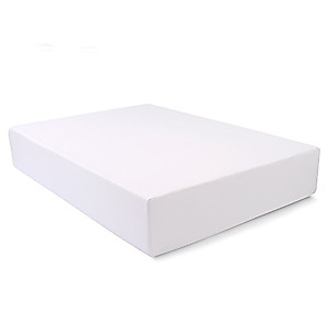 Serenia Sleep 14" Deluxe Height Gel Memory Foam Mattress, Made in USA, Queen, White/Off White