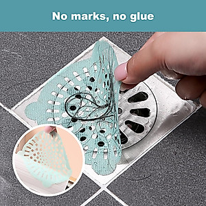 Drain Hole Hair Collector, Shower Drain Hair Catcher Mesh Stickers, Hair Drain Stickers Filter Patches Shower Drain Covers Floor Drain Stickers for Bathroom, Laundry, Bathtub, Kitchen Sink (100)