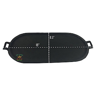 Oro Import Cast Iron Griddle Round Comal Fajitas (18 Inches Oval)