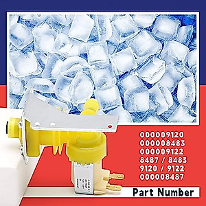 Upgrade 000008483 000009120 Freezer Water Inlet Valve, Compatible with Manitowoc Ice Machines, 000008487 IH9123 33129026 Water Inlet Valve, 120V 60Hz Inlet Valve kit