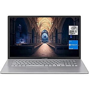 ASUS Vivobook Laptop, 17.3" HD+ (1600x900) Display, Intel Core i5-1035G1 Processor, 20GB RAM, 1TB PCIe SSD, Webcam, HDMI, SD Card Reader, Wi-Fi, Windows 11 Home, Silver