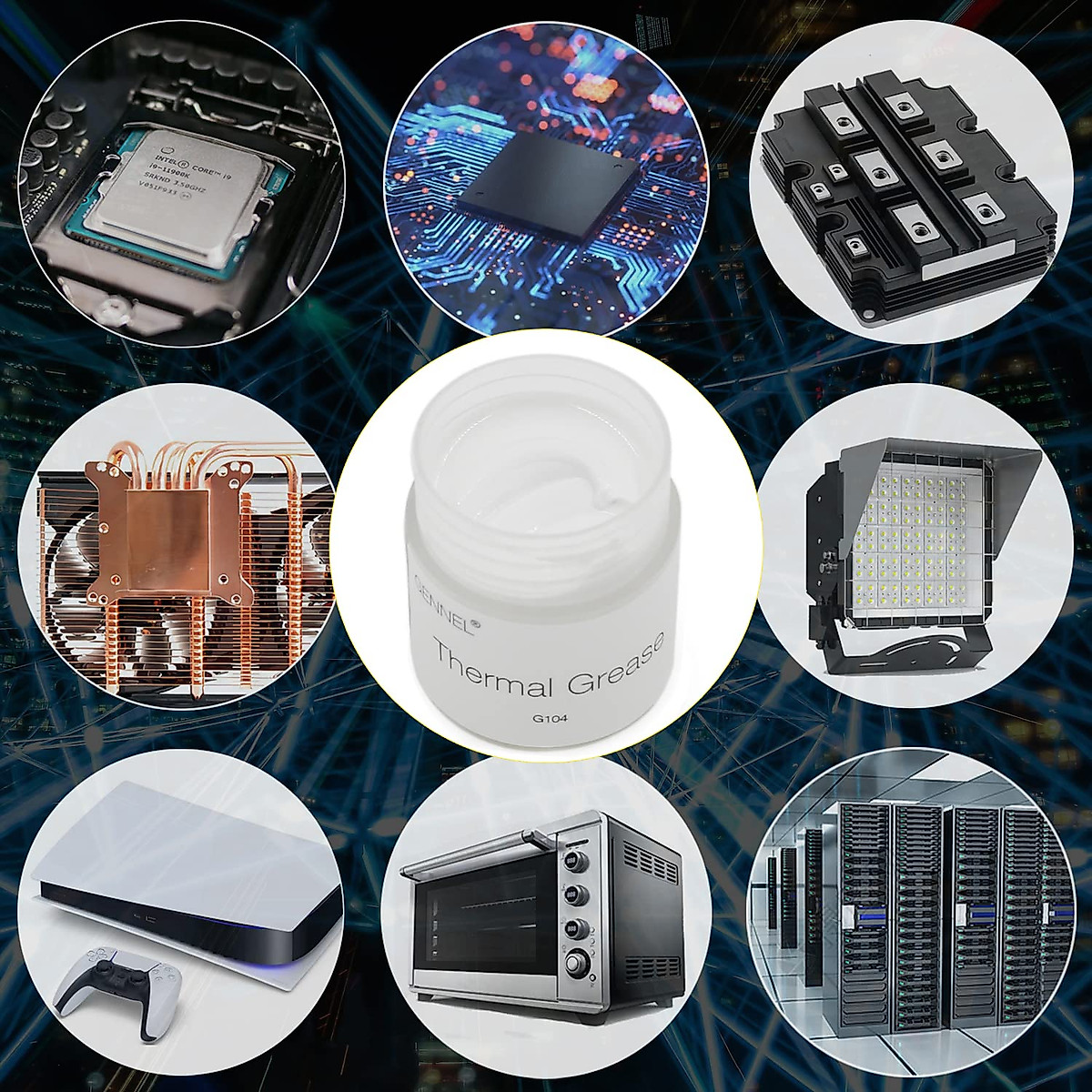 GENNEL G104 20Grams White Thermal Conductive Compound Grease, Heatsink Paste, Thermal Paste for CPU GPU Cooler IC LED Chipset Cooling