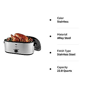 Oster Roaster Oven with Self-Basting Lid | 22 Qt, Stainless Steel