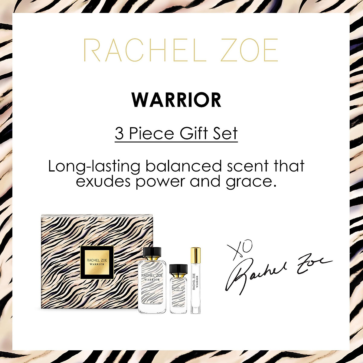 RACHEL ZOE Warrior Gift Set - Designer Women Perfume, Body Spray for Women - Fruity Eau de Parfum Sprays - Ideal Perfume Gift Set for Women - 3 pc