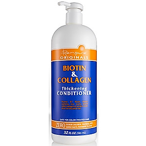 Renpure Originals Biotin & Collagen Thickening Shampoo And Conditioner Set 32 Oz (Zero Sodium Chloride, Sulfate, Dyes Harsh Salts, Parabens, Gluten)