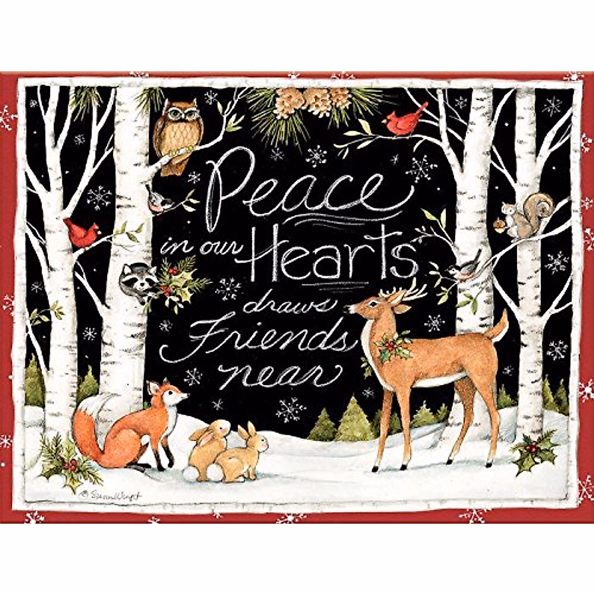 LANG "Peace in Our Hearts" Christmas Cards by Susan Winget, 18 Cards with 19 Envelopes and Beautiful Winter Artwork, Perfect for Sending Warm Wishes, 5.375" x 6.875" (1004777)