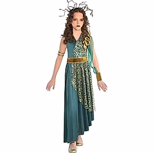 Amscan Girls Medusa Magic Costume Dress Set - (Large 12-14) 1 Set - Stunning & Enchanting Greek Mythology Outfit, Perfect for Halloween & Themed Parties