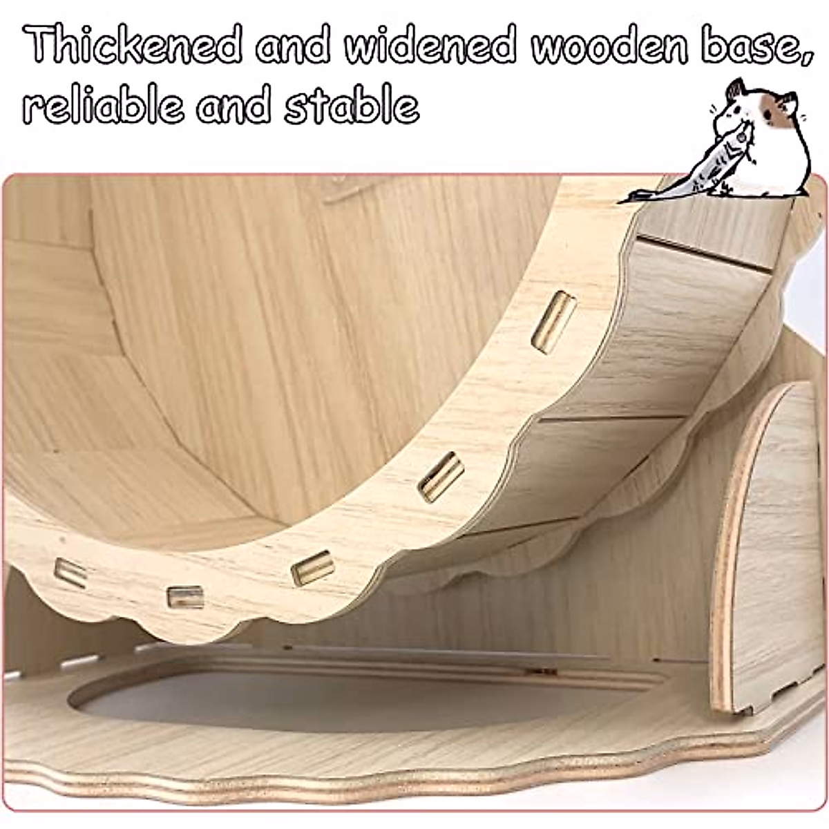 Hamiledyi Hamster Wheels Wooden Small Pets Exercise Wheel Silent Hamster Running Wheel Mouse Running Spinner Wheel for Gerbil Mice Guinea Pigs Dwarf Syrian Hamster (8.26in)