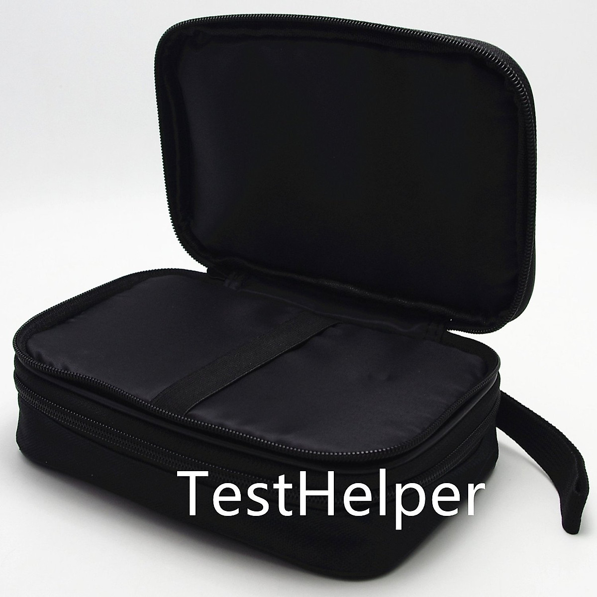 TestHelper KCH19 Double Layered & Padded Carrying Zipper Case with Wrist Strap Use for Handheld Multimeter,Phase Indicator,Thermometer, Calibrator,Clamp Meter