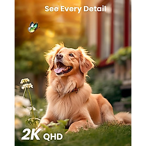 AOSU Solar Security Camera Wireless Outdoor with Panoramic PTZ, Human Auto Tracking, 2K Night Vision, Light and Sound Alarm, 2-Way Audio, Compatible with Alexa/Google Assistant