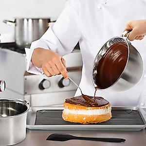 ZENFUN Double Boiler Pot Set with Silicone Spatula, 2000ML/1.8QT Chocolate Melting Pot with 2800ML/2.54QT Stainless Steel Pot, Candy Melting Pot, Chocolate Melter for Butter, Caramel, Cheese, Wax,