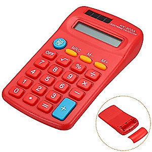 PATIKIL Basic Calculator, 8 Digit LCD Display Calculator 4 Function Small Desktop Calculator Battery Powered Handheld Calculator for Home Office, Red