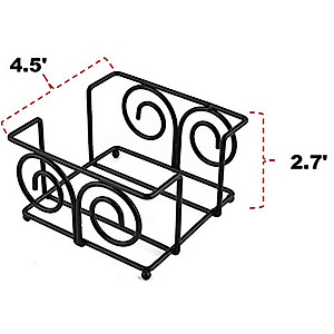 Kocent Vintage Coaster Holder Black Iron Metal Holder Storage Caddy for Both Round and Square Coasters Fit 4 to 9 Pieces Coasters,4.3 Inch (1)