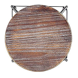 Topower American Antique Vintage Industrial bar Stool and Table Set Cafe Coffee Industrial Bar Bistro Set of 2