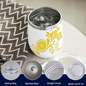 silichee 20 Oz Stainless Steel Insulated Tumblers with Lid Single Lemon Isolated on Insulated Tumblers Vacuum Coffee Mugs for Hot and Cold Drinks,Coffee,Wine