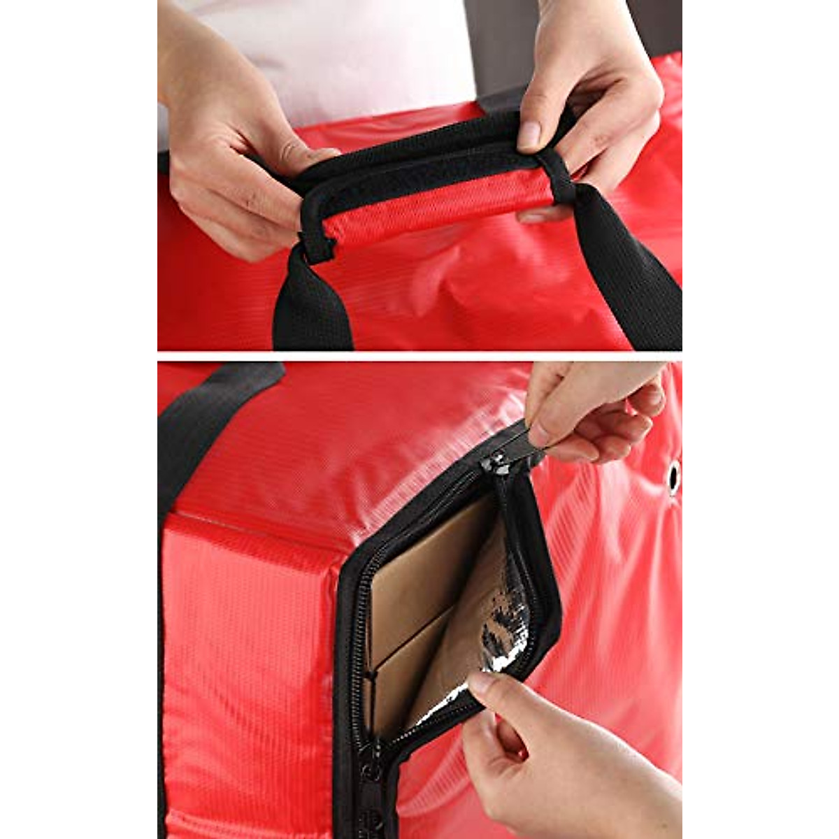 New Star Foodservice 50134 Insulated Pizza Delivery Bag, 20" by 19" by 13", Red