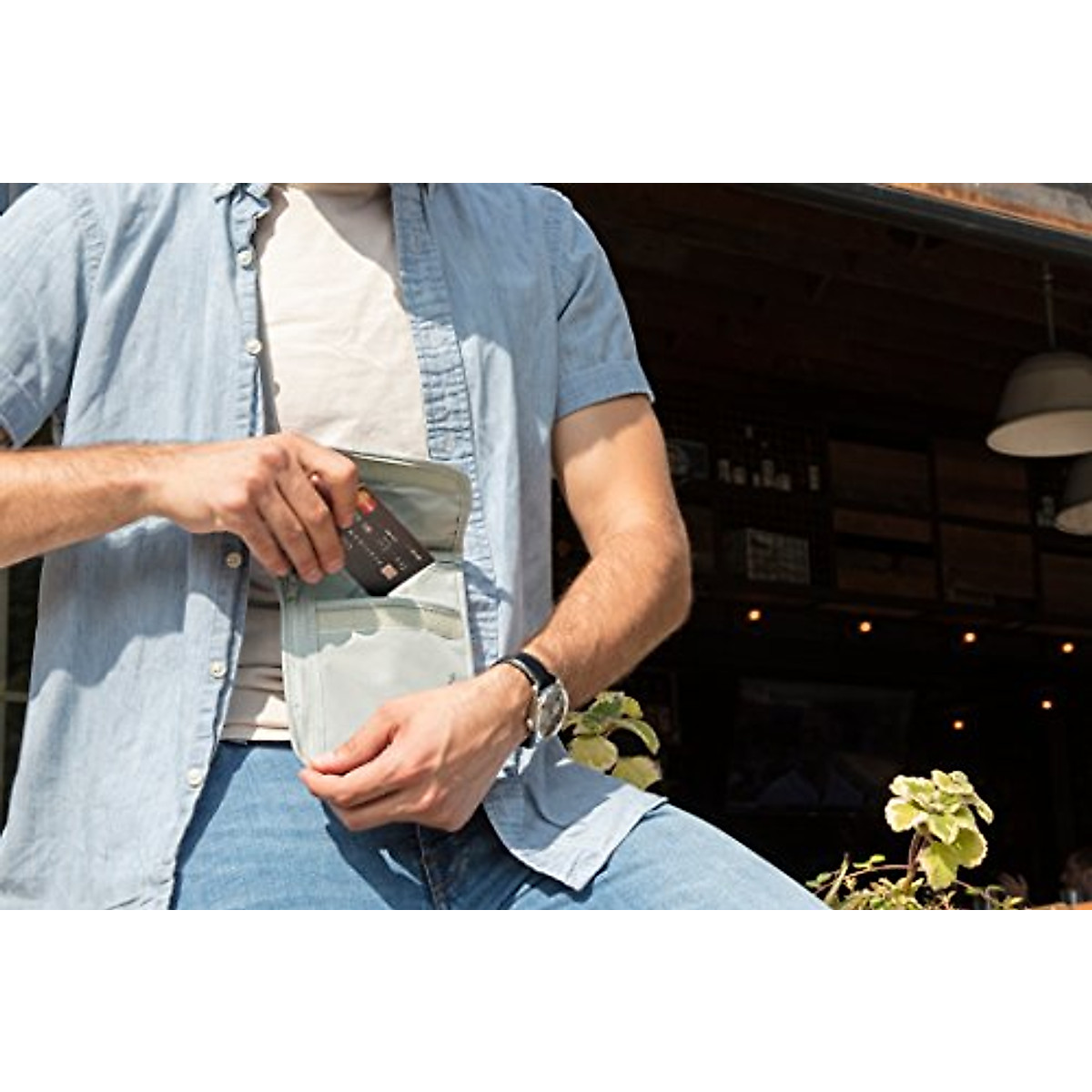 Travelon RFID Blocking Undergarment Neck Pouch, Gray, 8 x 5.25 x .125