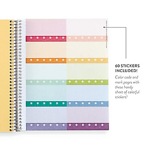 Erin Condren 7" X 9" Spiral Bound Dot Grid Journal Notebook - Hello Kitty Balloons, 5Mm Dot Grid, 160 Page Writing, Drawing & Art Notebook, 80Lb Thick Mohawk Paper, Stickers Included