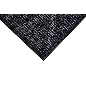 Furnish my Place Modern Indoor/Outdoor Commercial Black Rug, Modern Area Rug, Doorway Mat, Round Rug, Commercial Rug for Living Room, Entryway, Kids, Made in USA - 6' Round