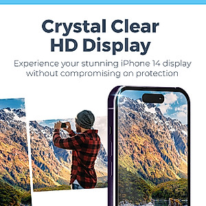 Power Theory [2 Pack Screen Protector for iPhone 14 Pro Premium Shatterproof Temptered Glass [9H Hardness], Easy Install Frame, 99.99% HD Clear, Bubble Free, Case Friendly, Anti-Scratch, Anti-Smudge