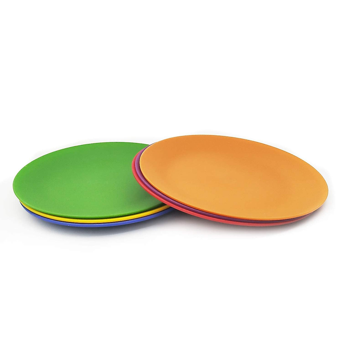 KX-WARE Unbreakable 24-piece Plastic Dinnerware set, Reusable Plates and Bowls, Basic Color